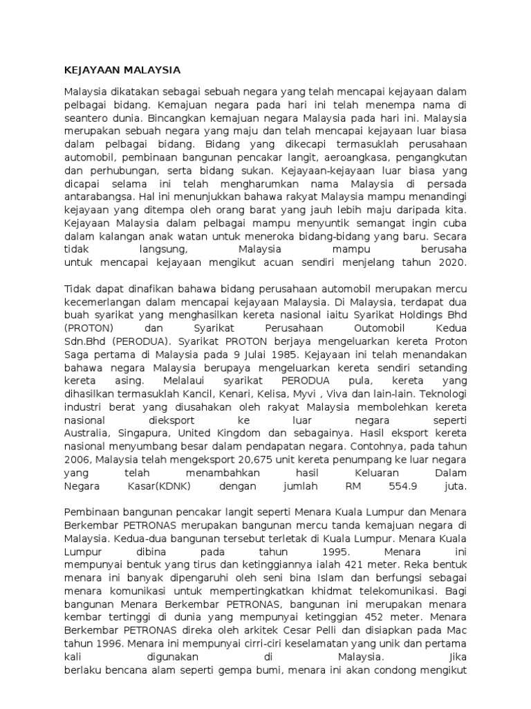 Kejayaan Malaysia | PDF