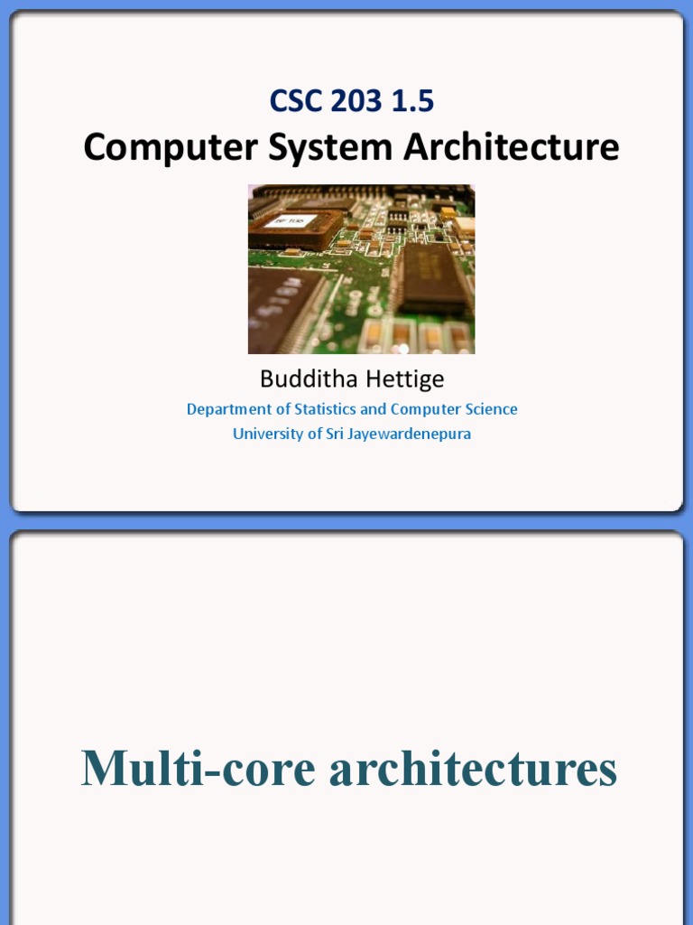 Multi-Core Architectures | Download Free PDF | Multi Core Processor | Cpu Cache