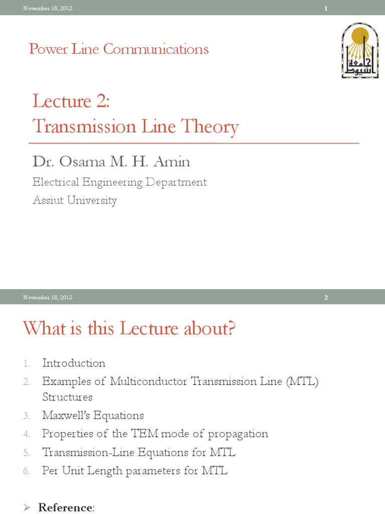 Lecture 2 - Transmission Line Theory (Part1) | PDF | Dielectric ...
