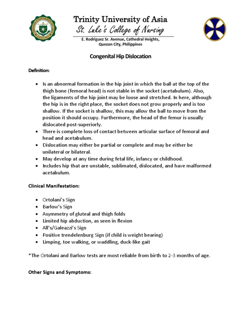 Congenital Hip Dislocation | PDF | Hip | Musculoskeletal System