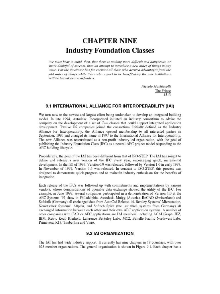Defining Industry Foundation Classes: An Overview of the International ...
