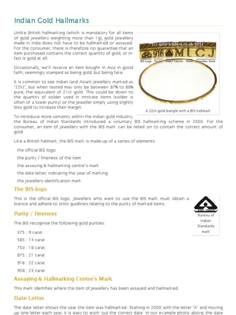 Indian Gold Hallmarks | PDF