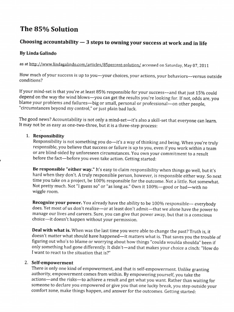 Personal Accountability PDF | PDF | Empowerment