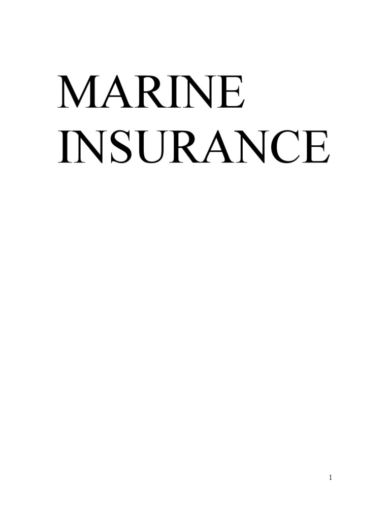 Understanding Marine Insurance Basics | PDF | Business | Law