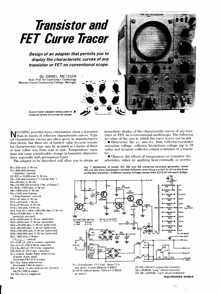 Transistor And: FET Curve Tracer | PDF | Field Effect Transistor ...