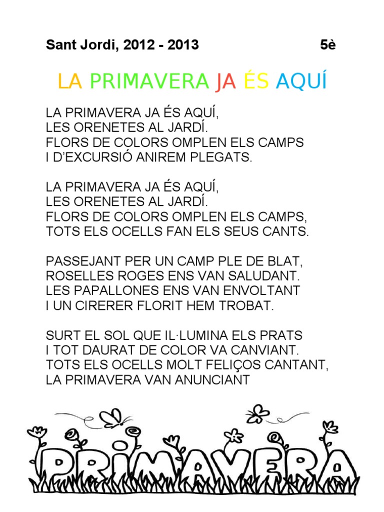 La Primavera Ja És Aquí | PDF