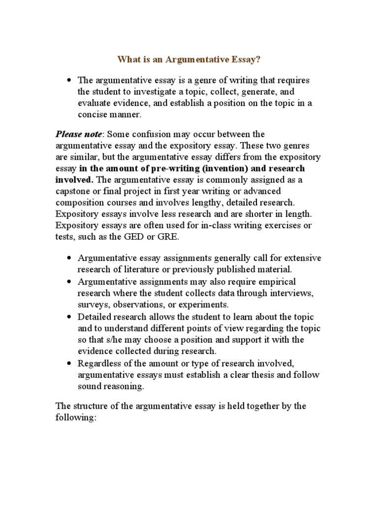 Understanding Argumentative Essays | PDF | Essays | Thesis