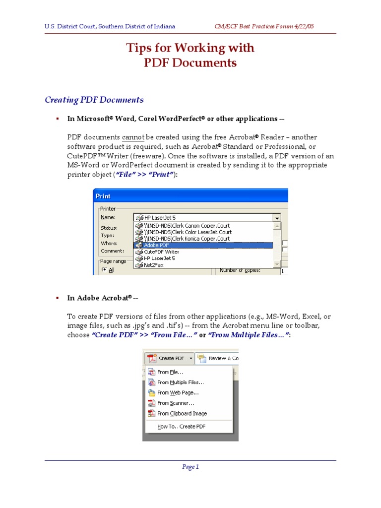Tips For Working With PDF Documents | PDF | Portable Document Format ...