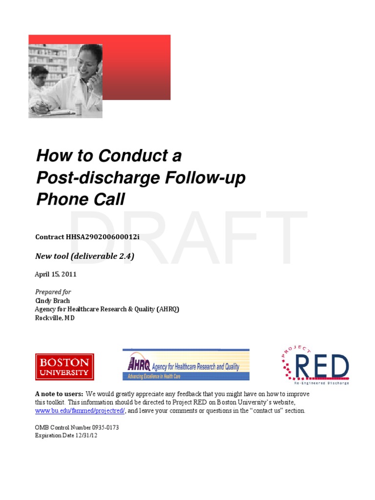 How To Conduct A Post-Discharge Follow-Up Phone Call 4.15.11 | PDF ...