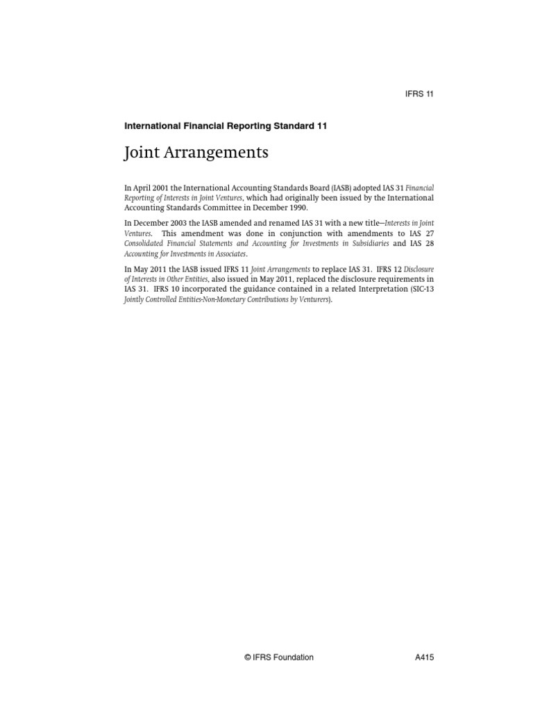 .IFRS 11 Joint Arrangement | PDF | Goodwill (Accounting ...