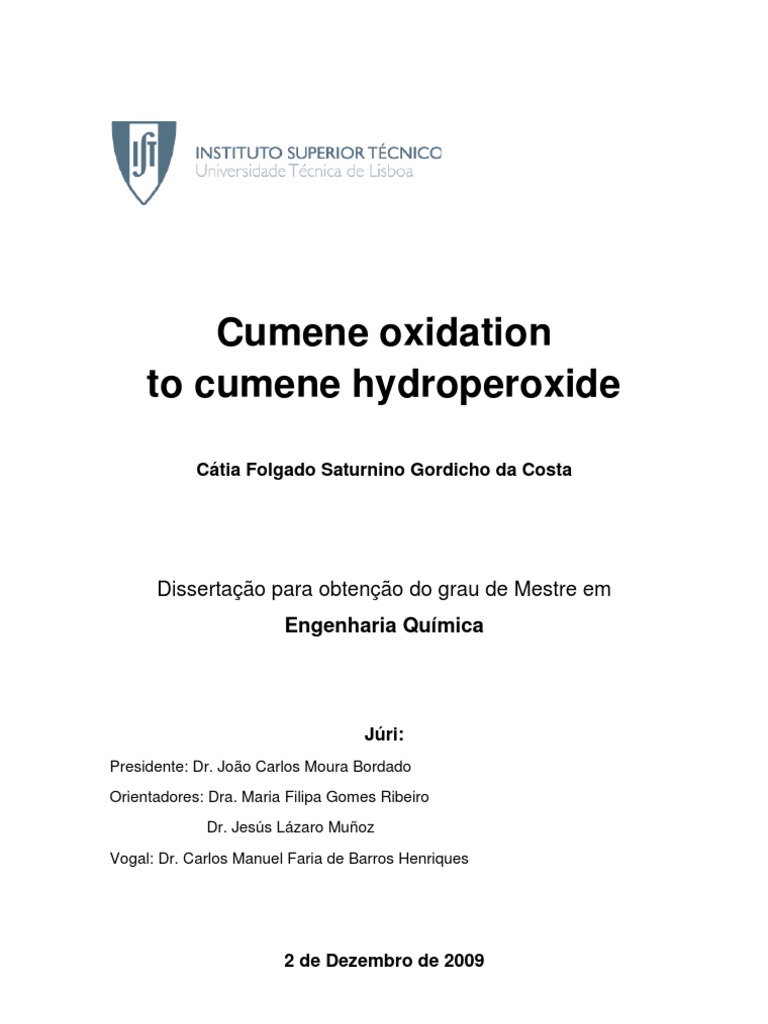 Cumene Oxidation to Hydroperoxide | PDF | Science & Mathematics | Computers