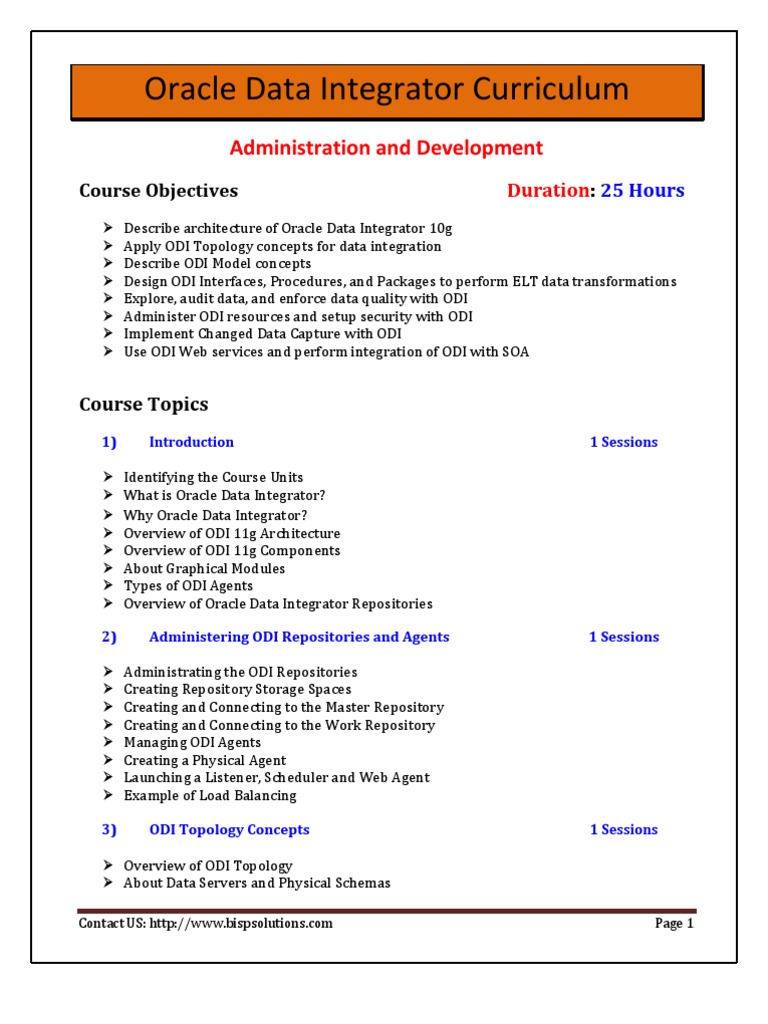 Oracle Data Integrator Curriculum | PDF | Oracle Database | Data Quality