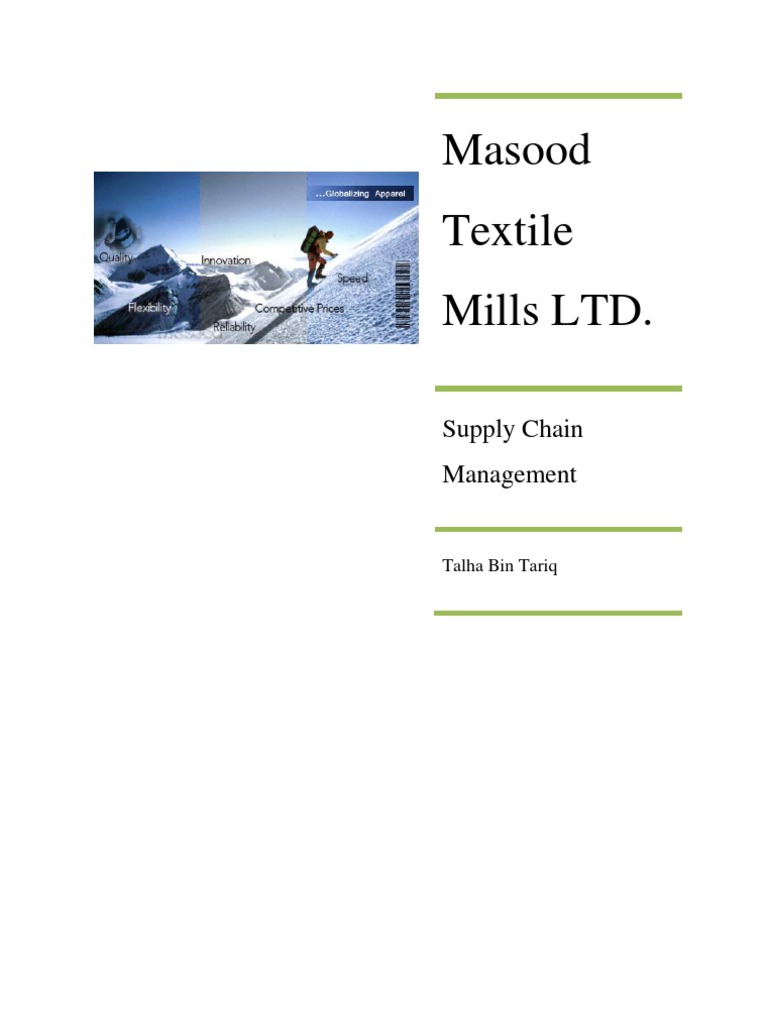 Masood Textile Mills LTD.: Supply Chain Management | PDF | Knitting ...