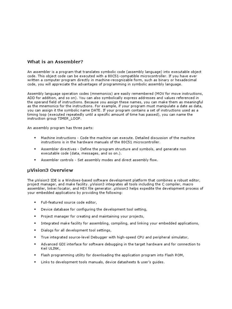 Keil IDE | PDF | Assembly Language | Computer Program