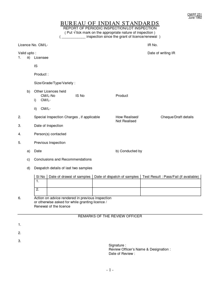 CM PF 251 Periodic Inspection Report | PDF | Calibration | License