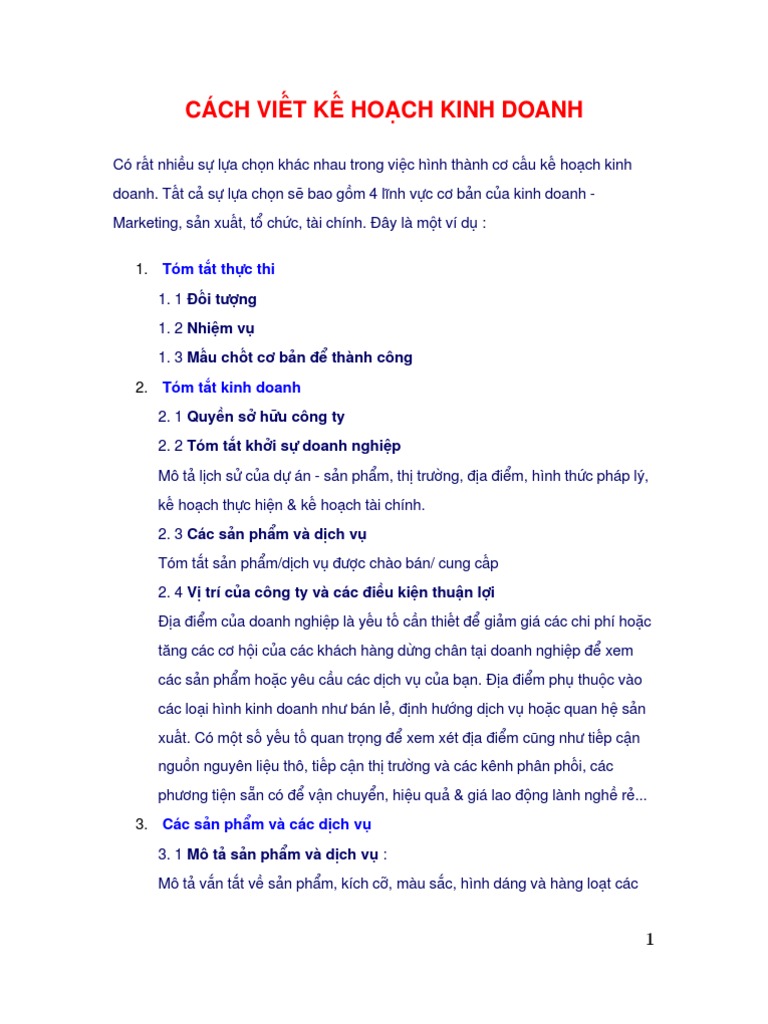 Form Ke Hoach Kinh Doanh Vcci 1643 | PDF