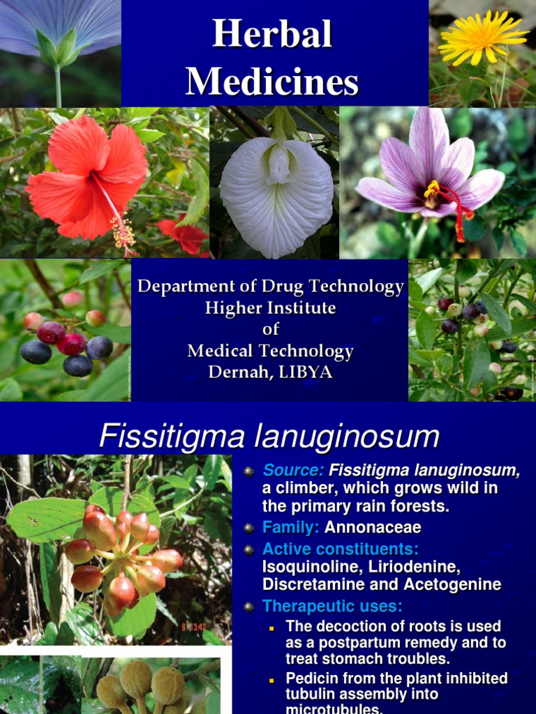 Herbal Medicines: Department of Drug Technology Higher Institute of ...