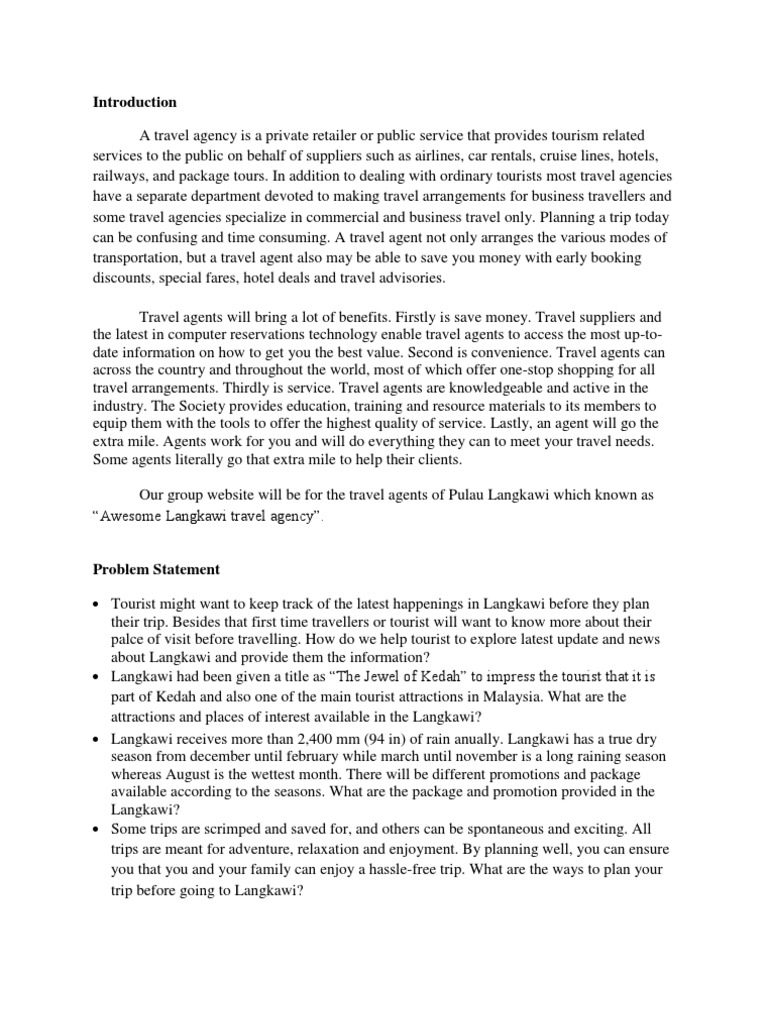 TTTP2543 Proposal Project | PDF | Travel Agency | Service Industries