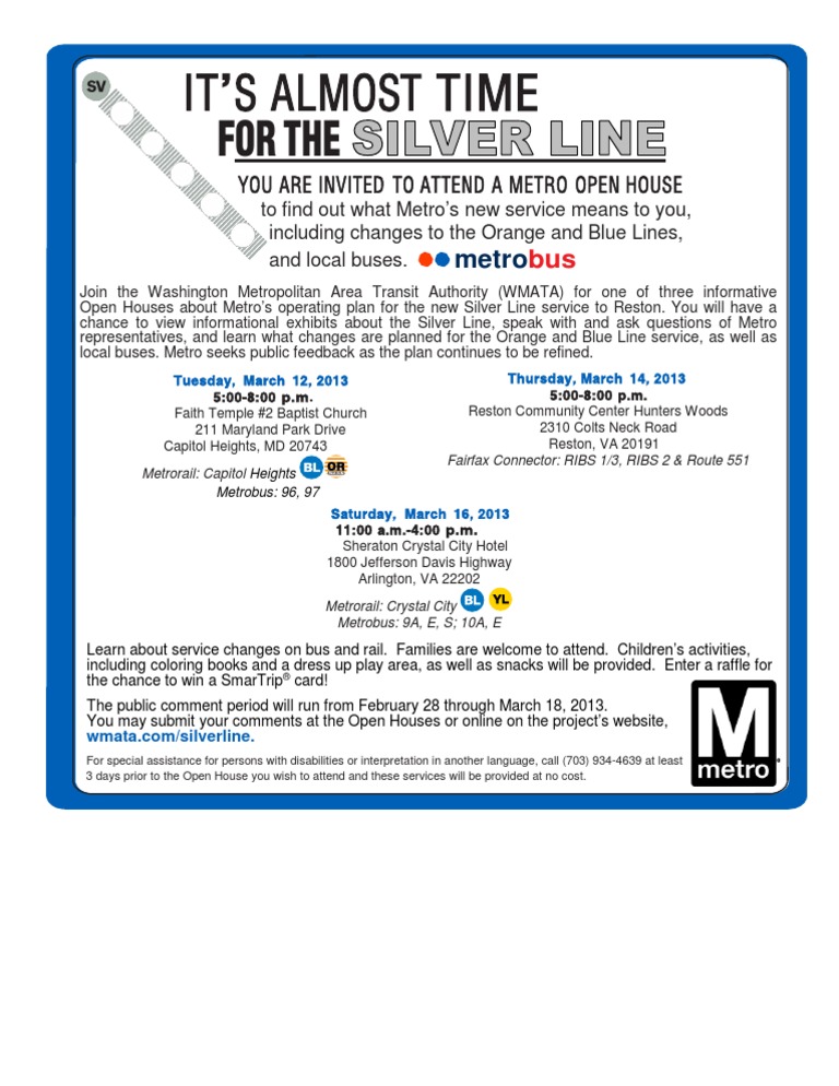 WMATA Open House On The Upcoming Silver Line (English) | PDF ...