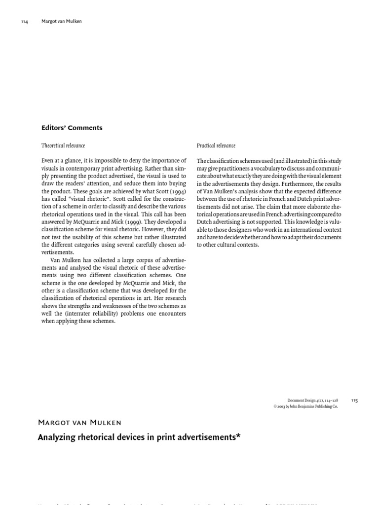 Rhetoric Devices in Prints Advertising | PDF | Rhetoric | Advertising