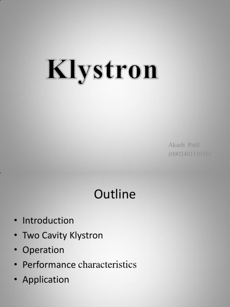 Klystron 1 | PDF | Vacuum Tube | Radio Technology