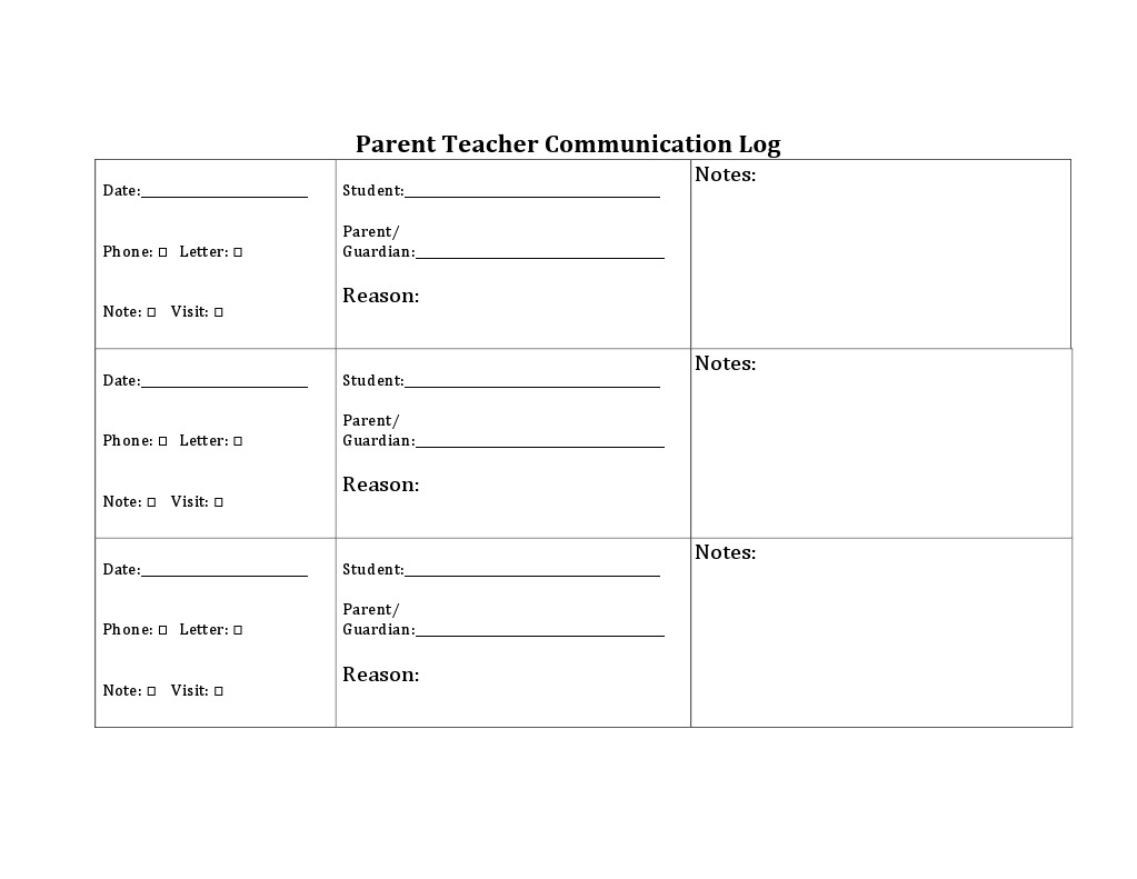 Parent Teacher Communication Log | PDF