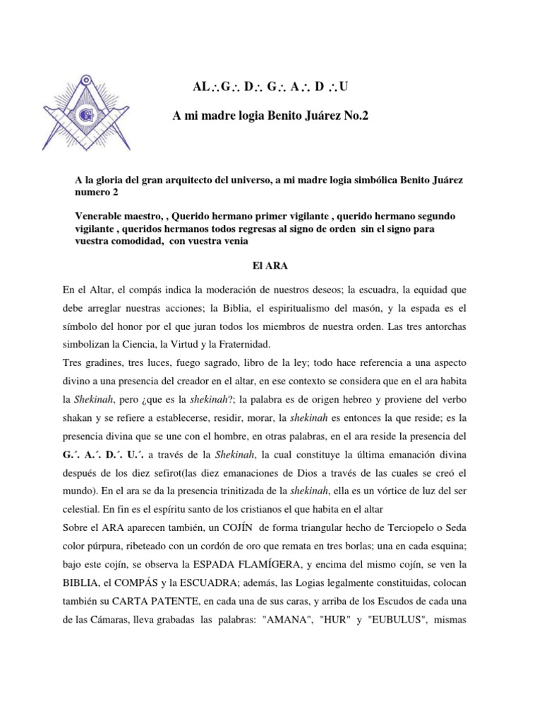 Significado y simbolismo del ARA | PDF | Altar | Masonería