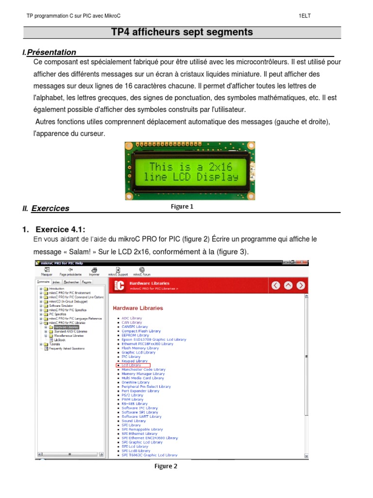 Programmation LCD 2x16 avec MikroC | PDF | Art | Ordinateurs