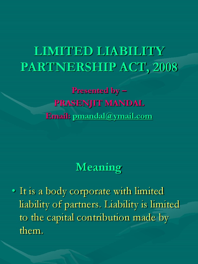 Limited Liability Partnership Act, 2008 | PDF | Limited Liability ...