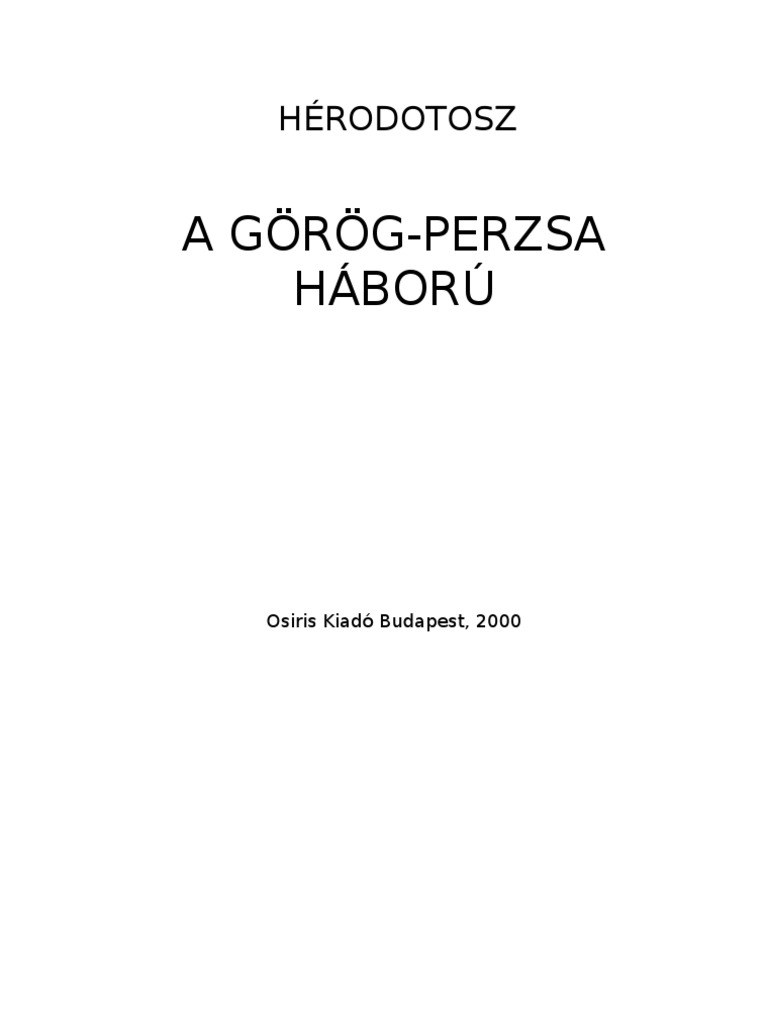 Herodotosz A Gorog Perzsa Haboru Hu | PDF