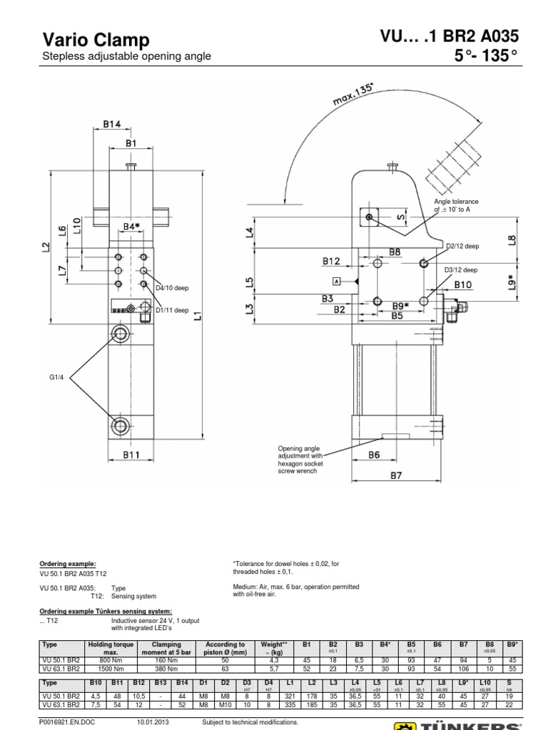 Vario Clamp: VU .1 BR2 A035 5° - 135° | PDF
