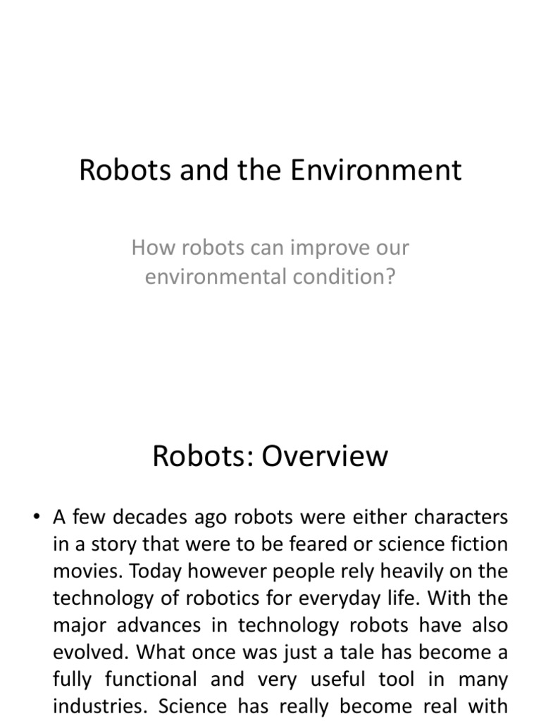 How Robots Can Improve Environmental Conditions Through Tasks Like ...