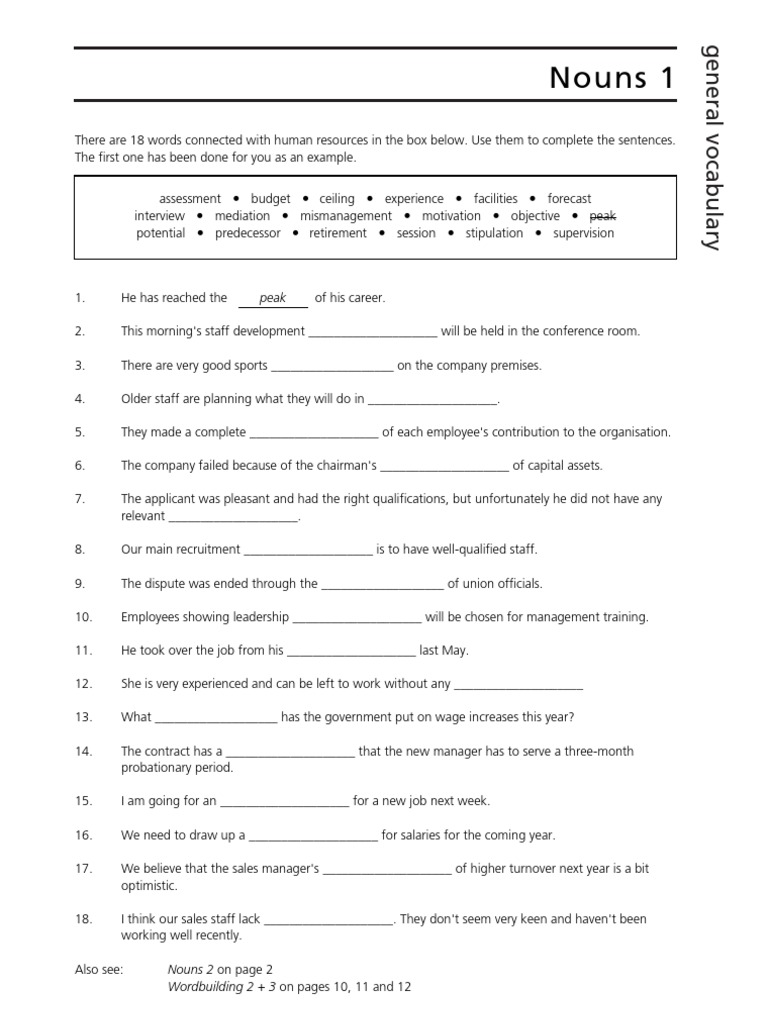 HR Nouns & Verbs | PDF | Employment | Business