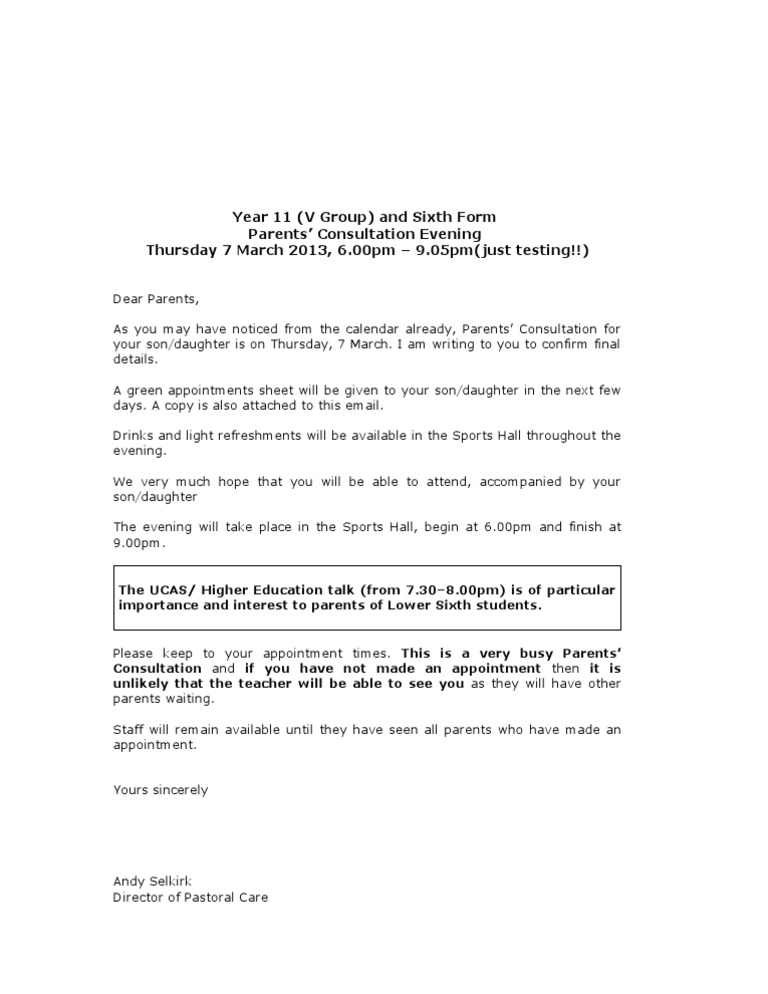 Year 11 and Sixth Form Letter 7 March 2013 | PDF | Language Arts ...