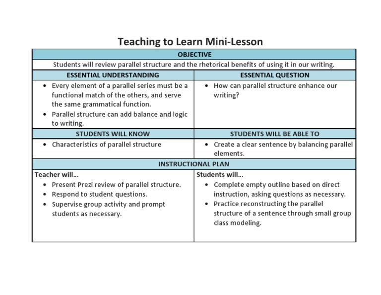 Teaching To Learn Mini-Lesson | PDF | Career & Growth
