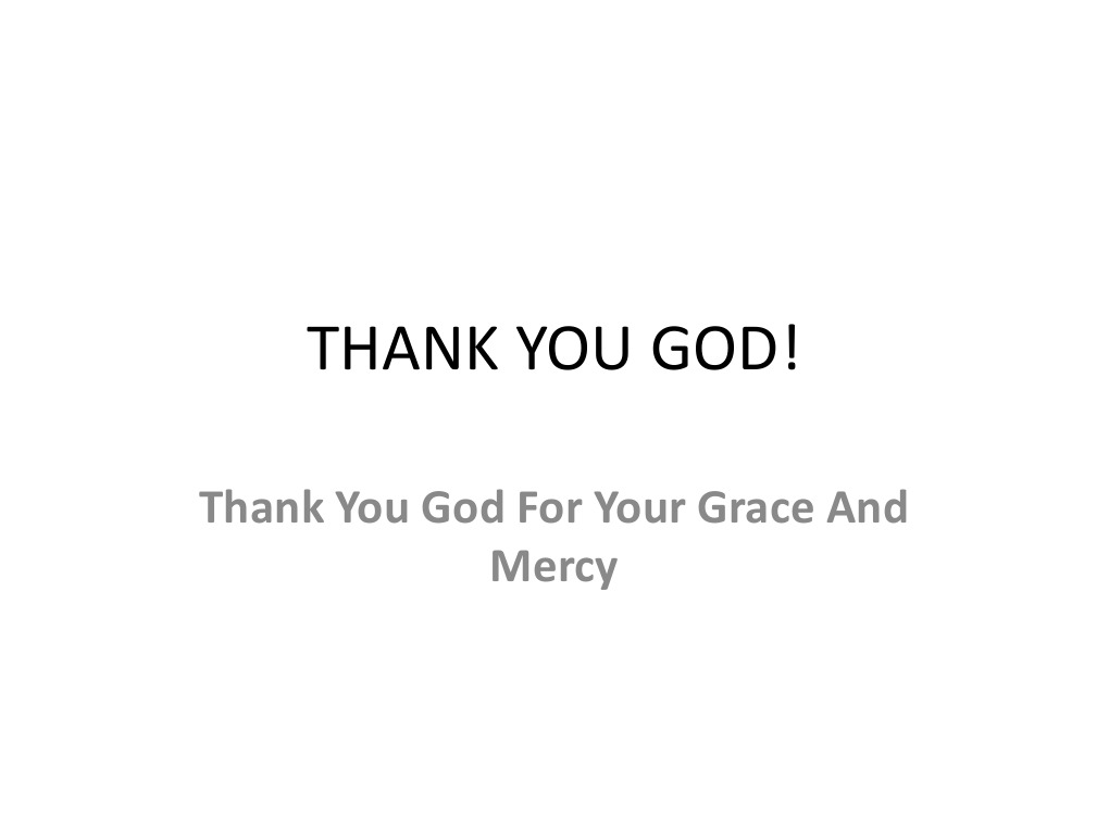 Thank You God! | PDF