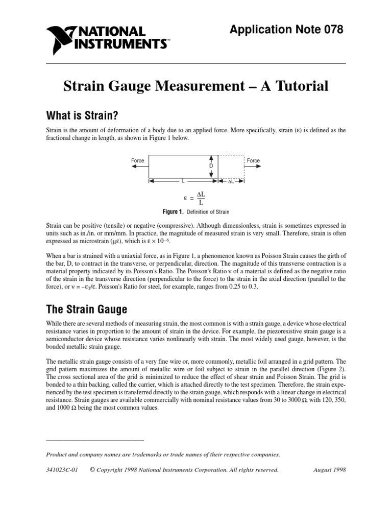 NI Strain Gauge Tutorial | PDF | Data Acquisition | Electrical ...