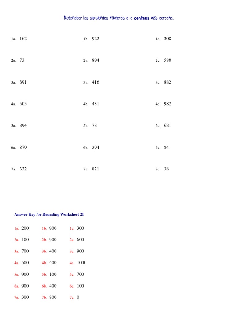 Actividades De Redondeo Guía N°11 Matemática Terceros Básicos