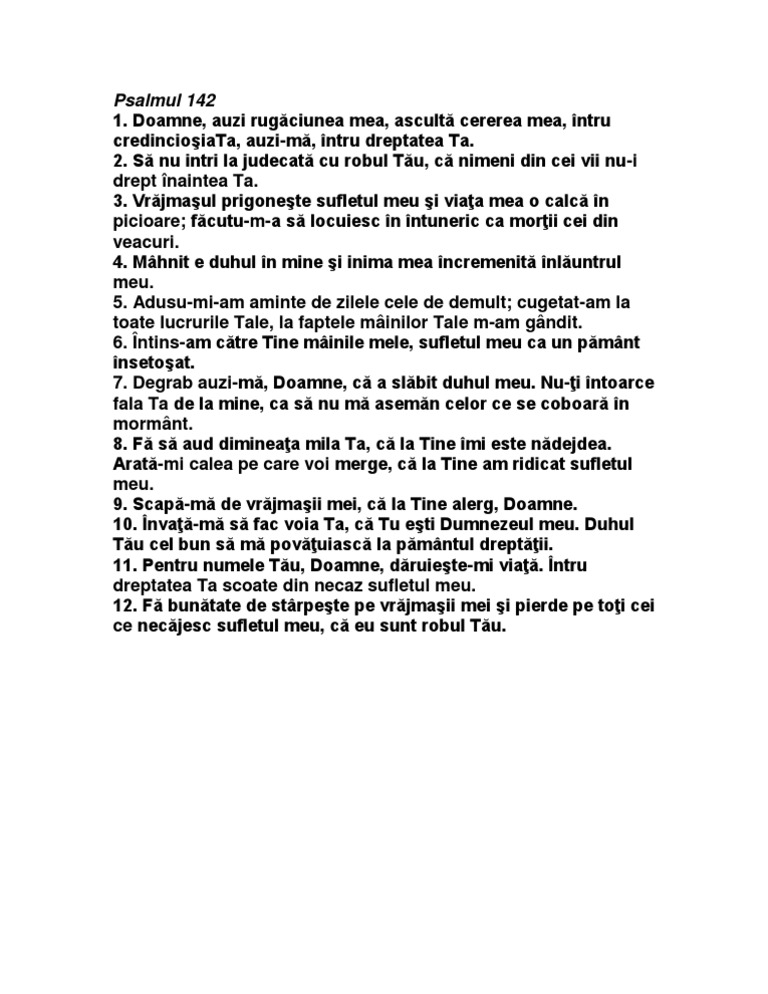 Psalmul 142 | PDF