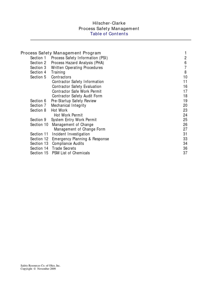 PSM Sample | PDF | Safety | Employment