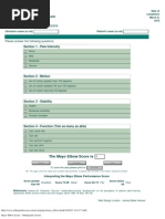 Mayo Elbow Performance Score Guide | PDF