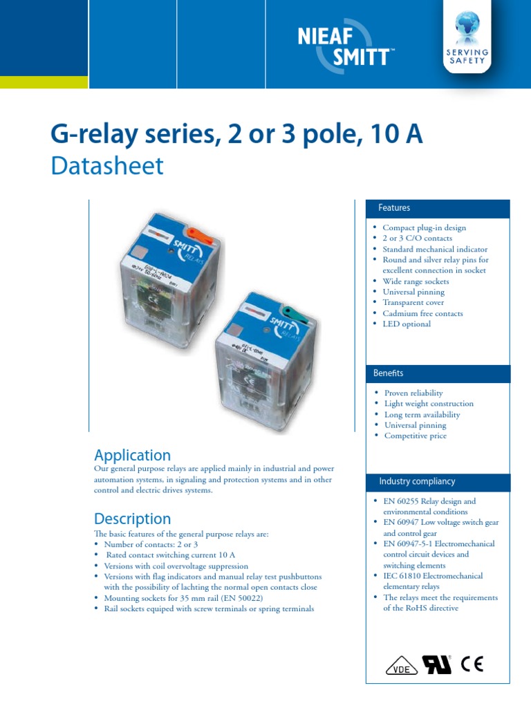 Datasheet G Relays | Relay | Electrical Connector