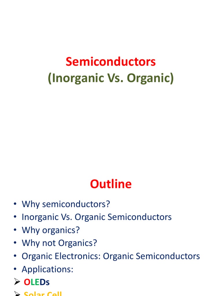 Organic Semiconductor | PDF | Oled | Semiconductors