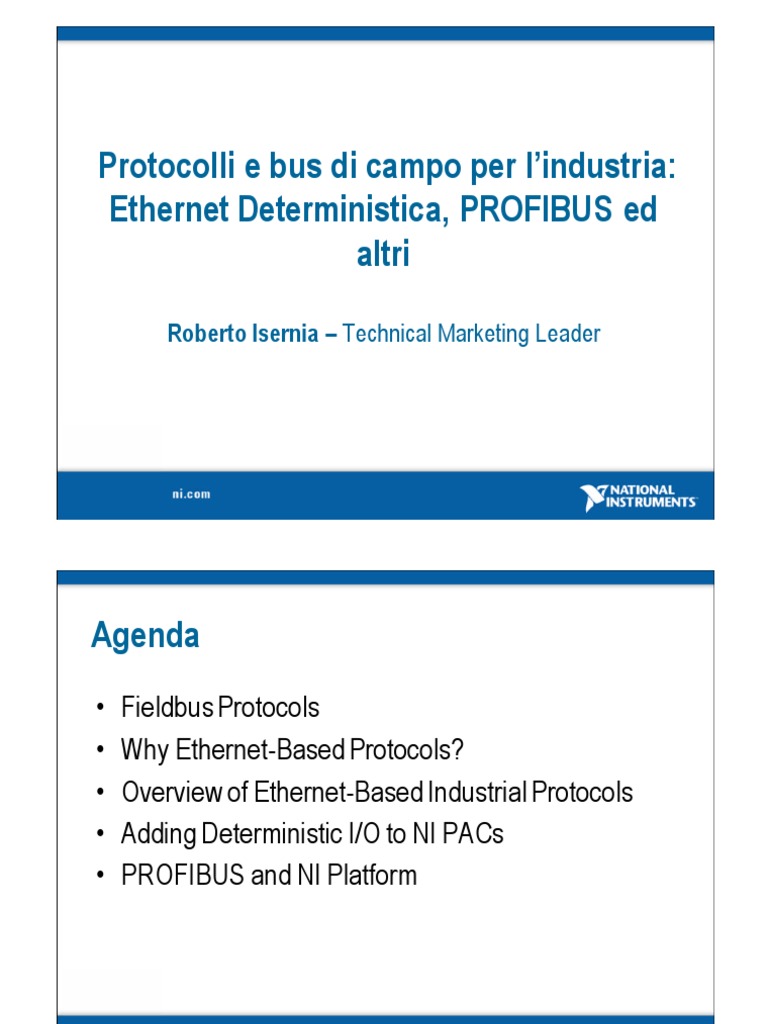 Protocolli e Bus Di Campo Per L'industria | PDF | Internet Protocols ...