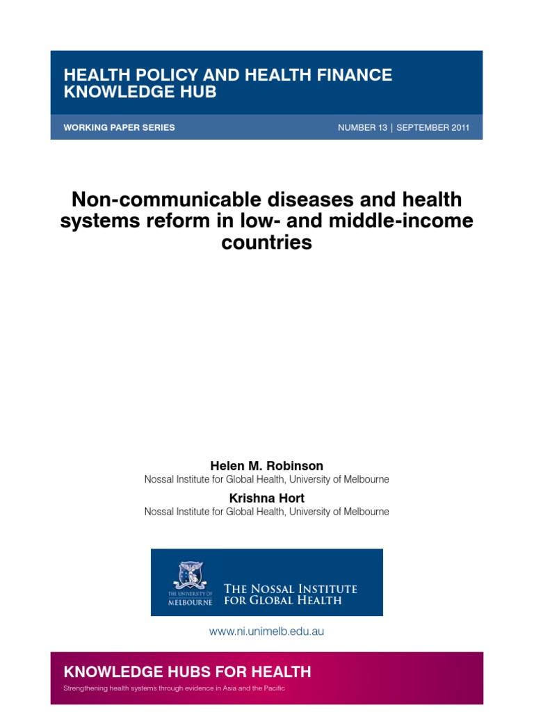 Non-Communicable Diseases and Health Systems Reform in Low and Middle ...
