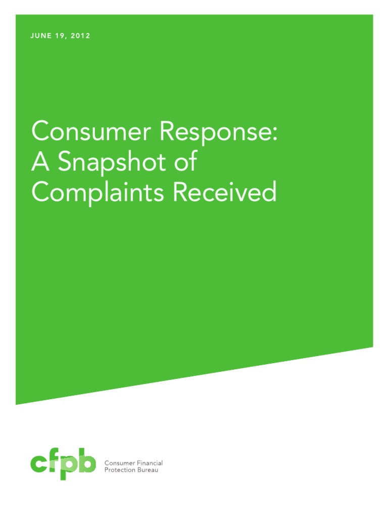 CFPB Consumer Complaints Overview 2012 | PDF | Consumer Financial ...