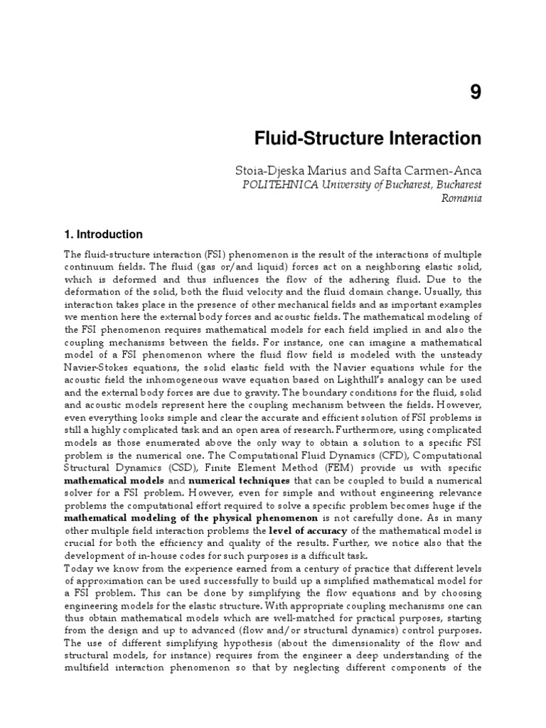 InTech-Fluid Structure Interaction | PDF | Fluid Dynamics ...
