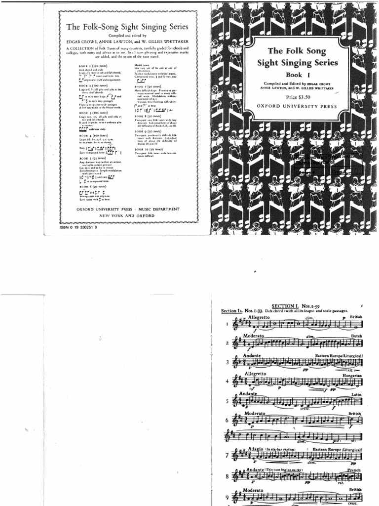 33 The Folk Song Sight Singing Series Book 1 | PDF
