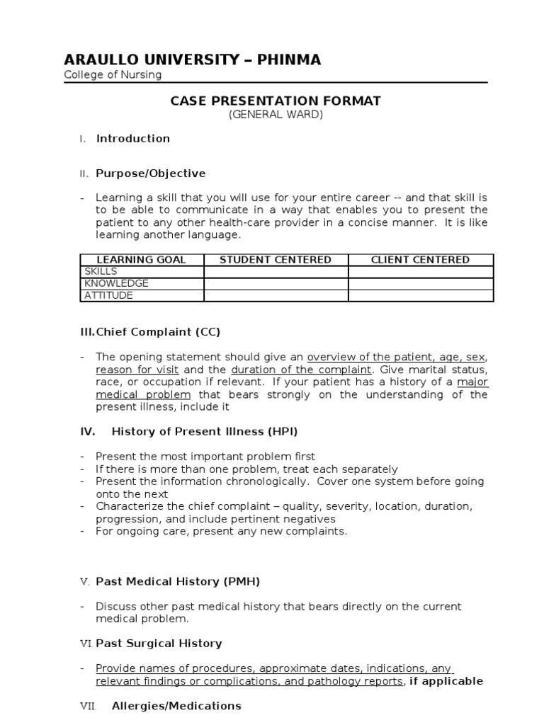 GENERAL WARD Sample Case Pres | PDF | Medical Diagnosis | Health Care