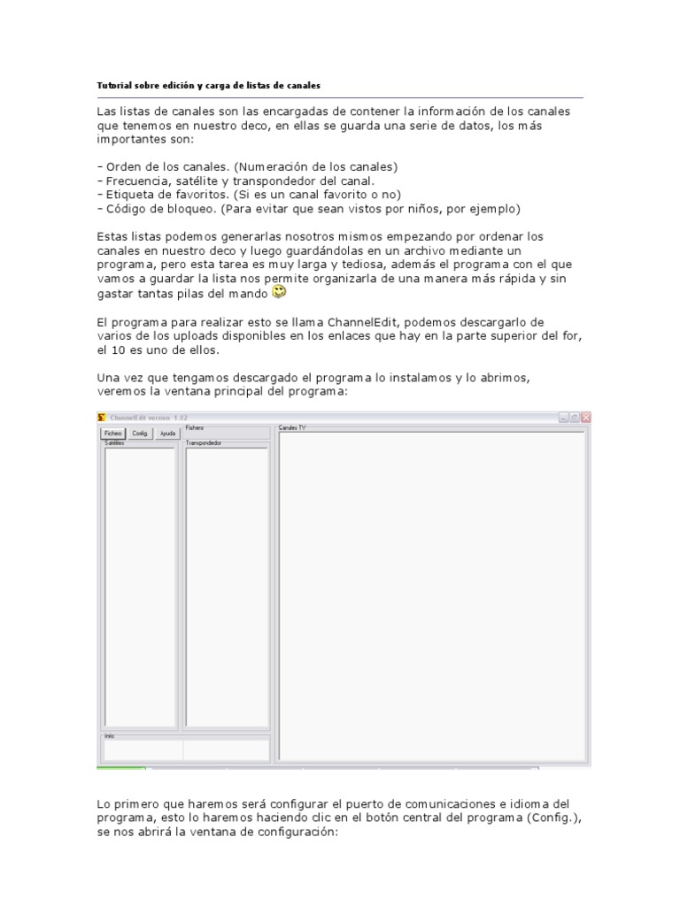 Manual Edicion y Carga Lista Canales Tboston, by DR Clone | PDF | Point and Click | Programa de ...